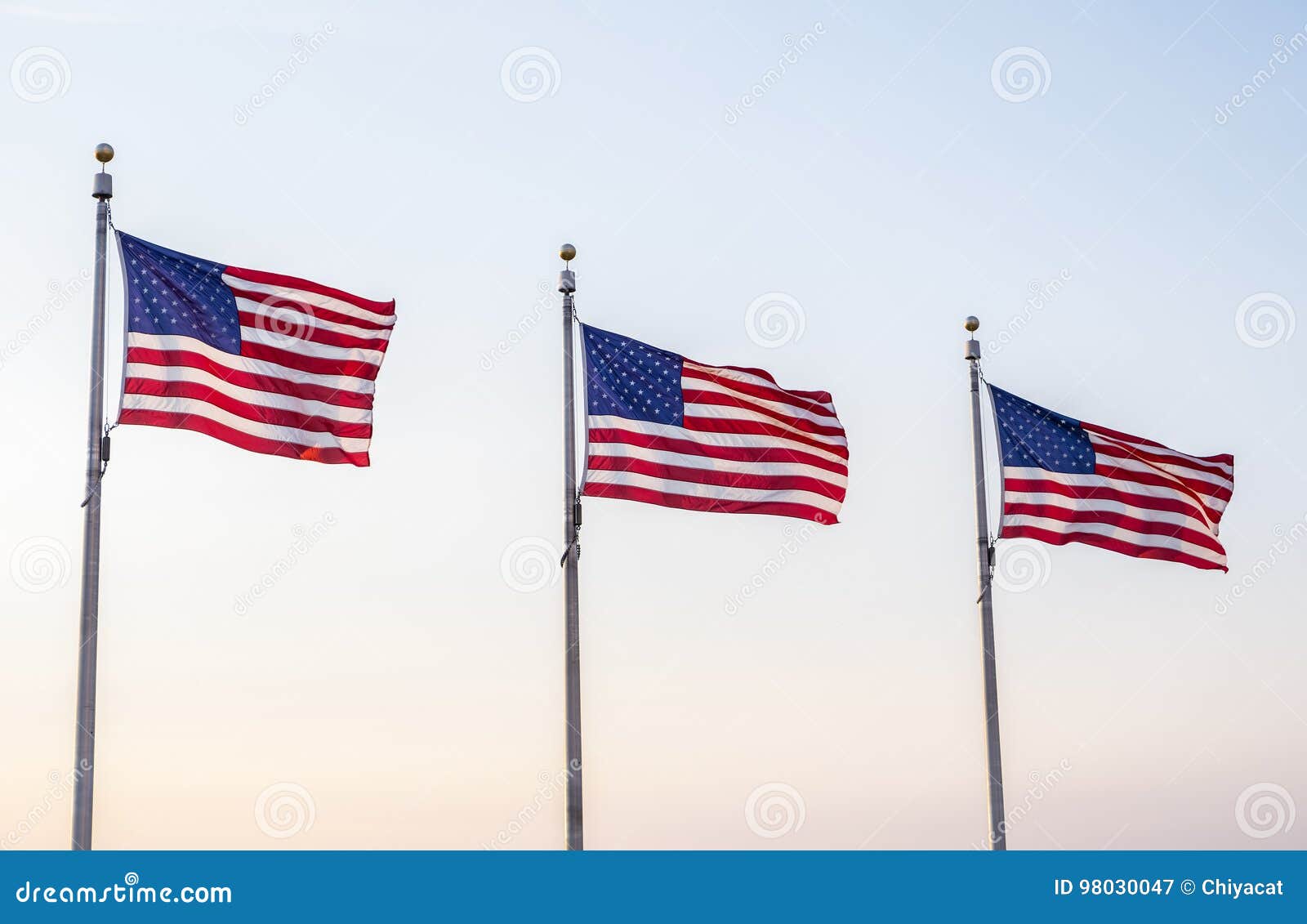 United States Flags Flying in the Wind 2 Stock Image - Image of wind ...
