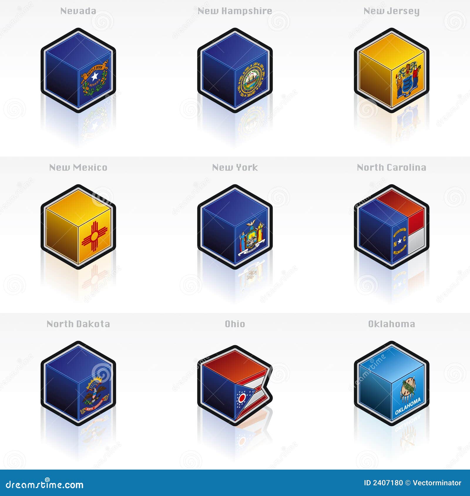 United States Flags Icons Set Stock Vector - Illustration of buttons ...