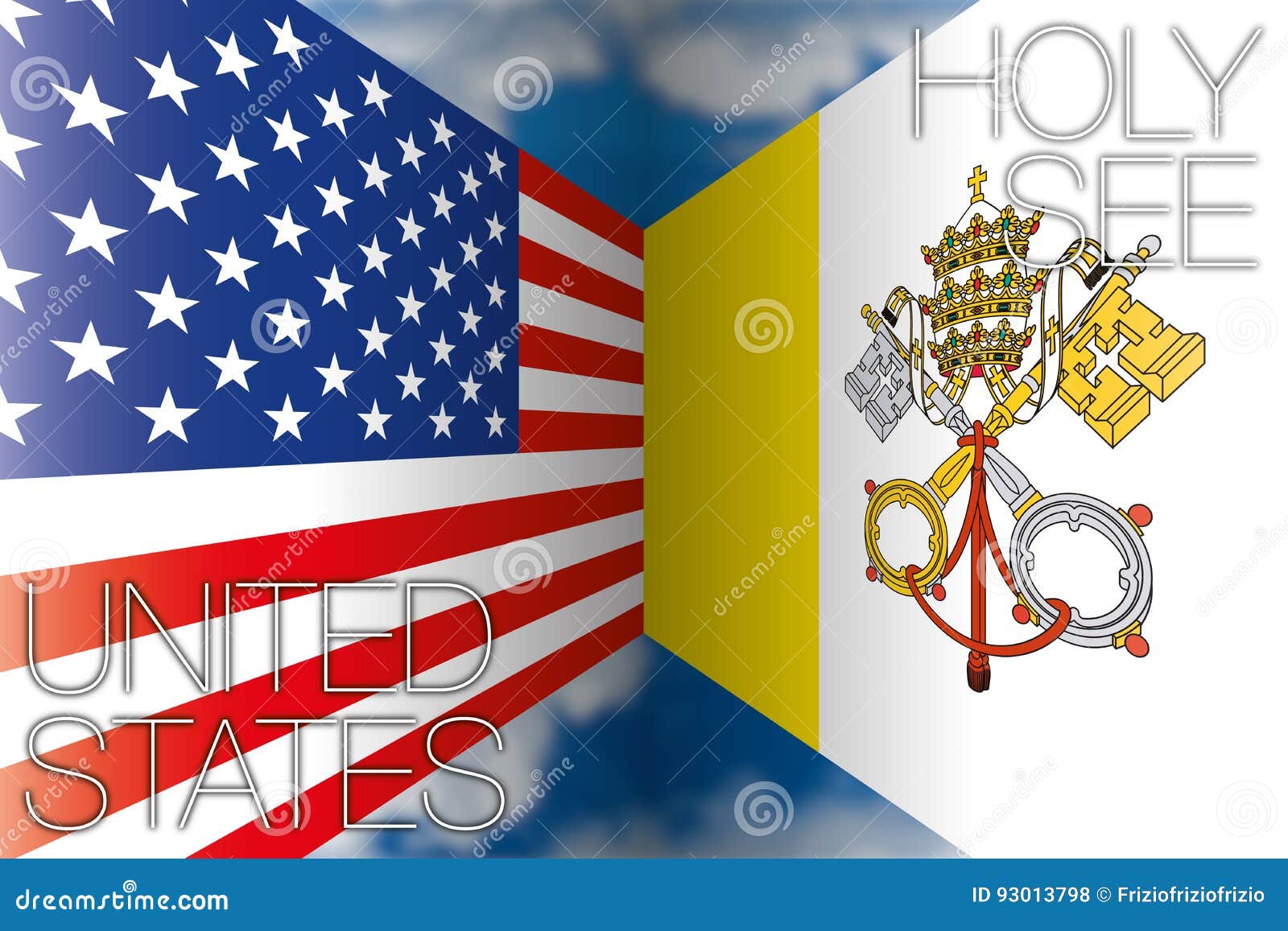 United States and Holy See Flags Stock Vector - Illustration of holy ...