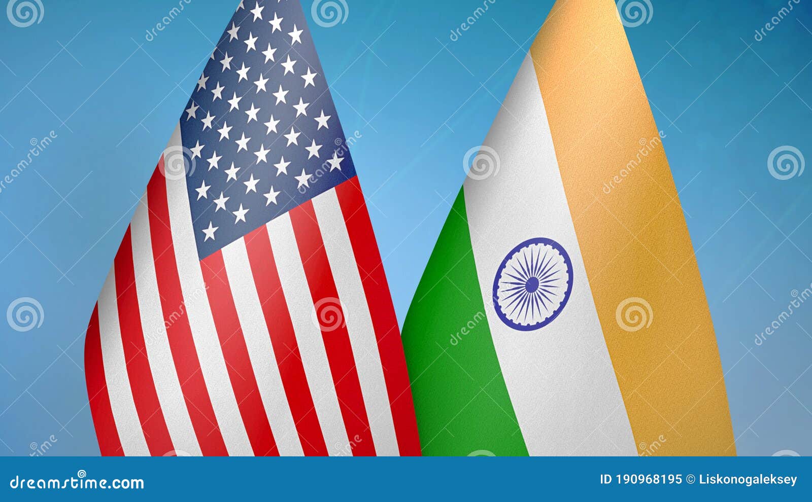 United States and India Two Flags Stock Illustration - Illustration of ...