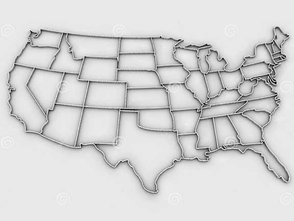 United States map 3d stock illustration. Illustration of borders - 15888190