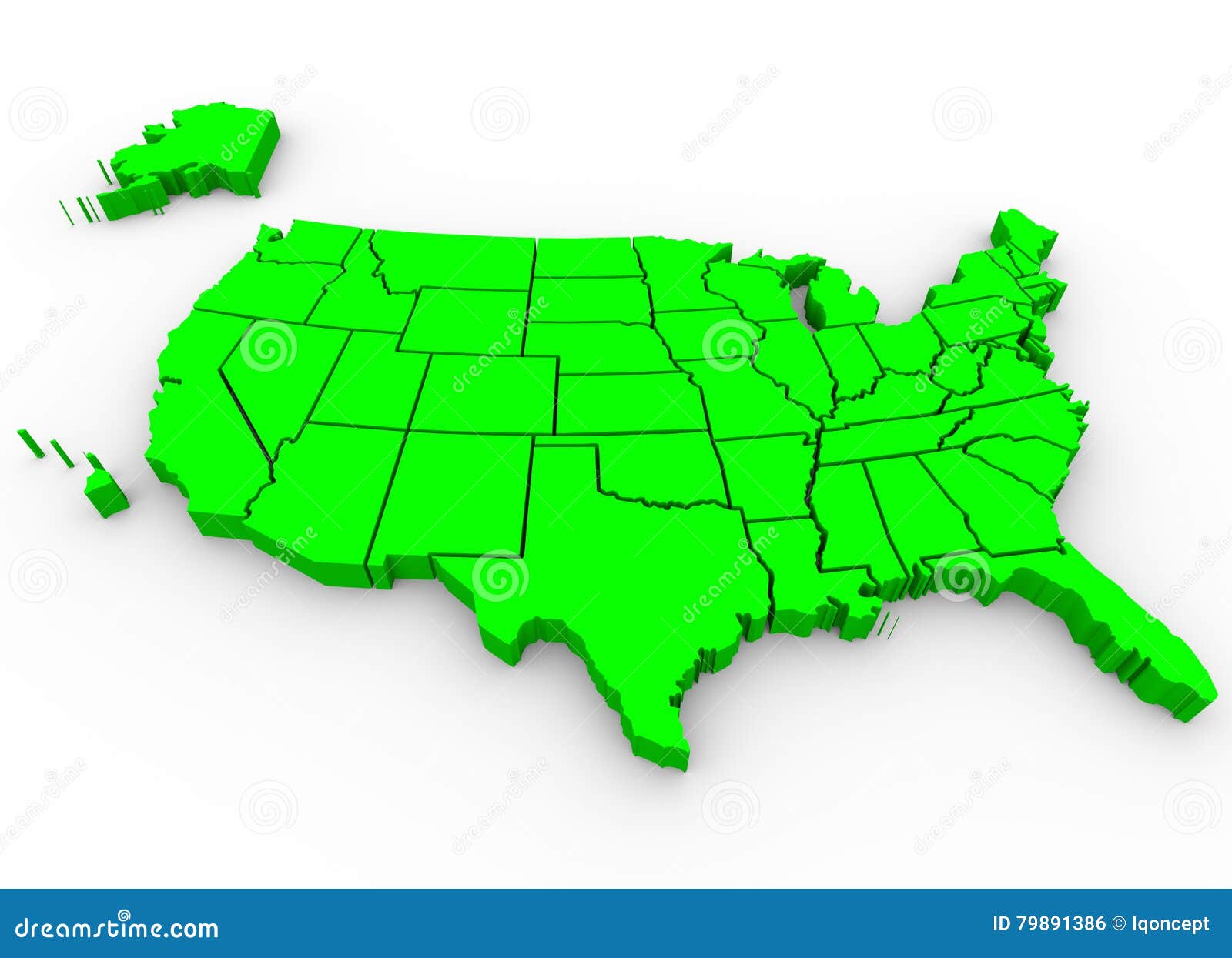 United States Map - 3d Render Illusration Stock Photo | CartoonDealer ...