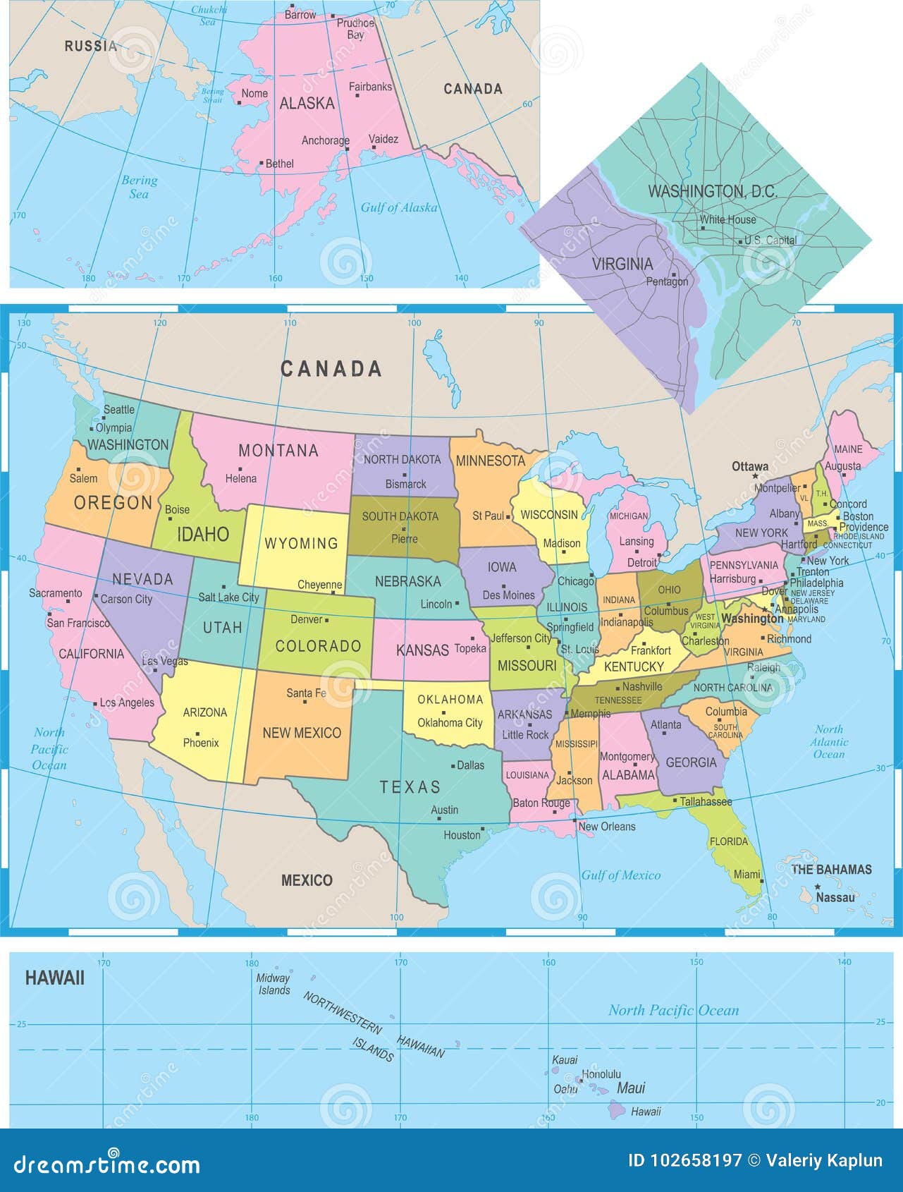 United States Map - Vector Illustration Stock Illustration ...