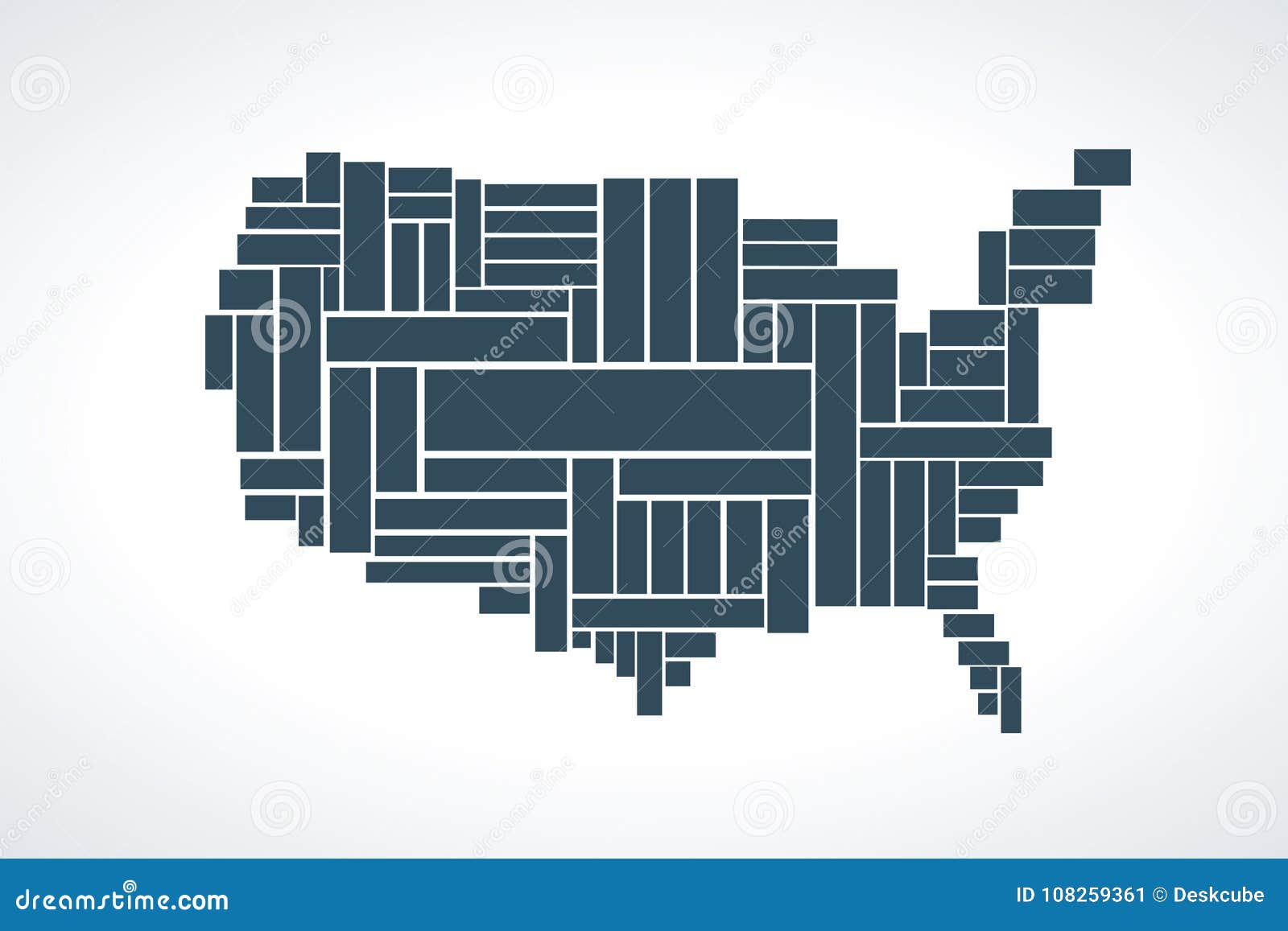 United States Map Made by Rectangles. Vector Illustration Stock Vector ...
