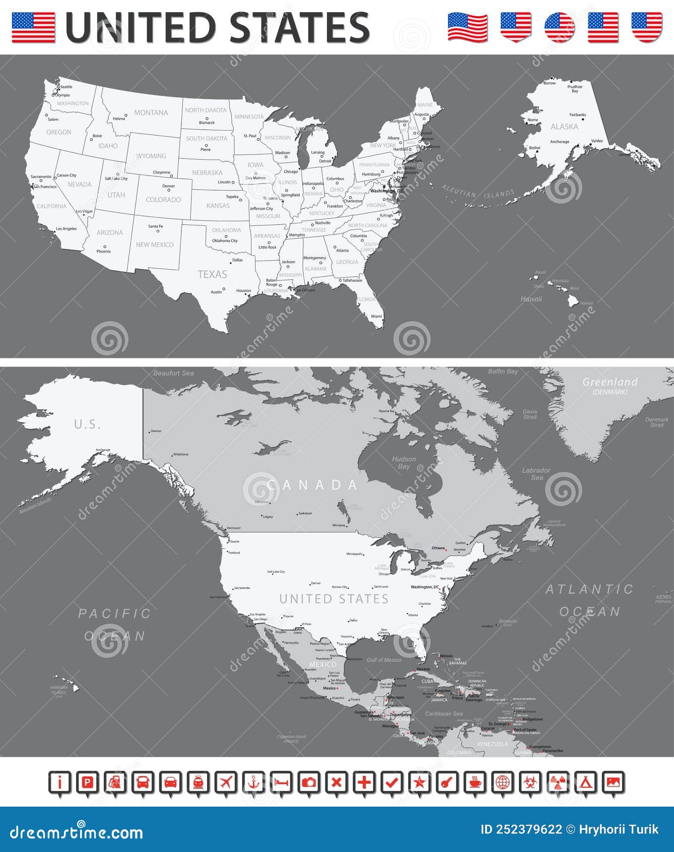 United States Map - Vector Infographic Set Stock Illustration ...