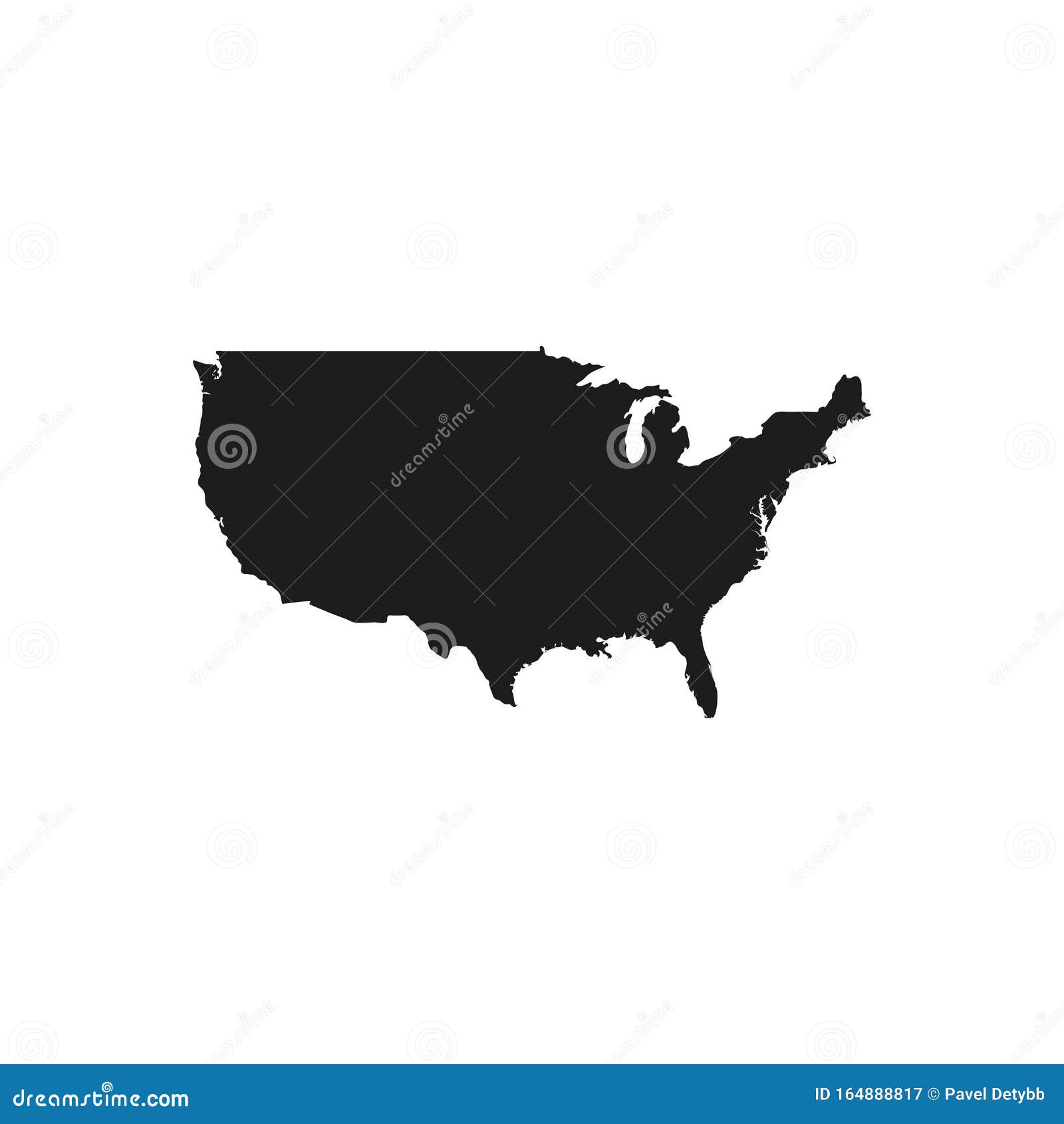 United States Map. on White Background, Vector Illustration Stock ...
