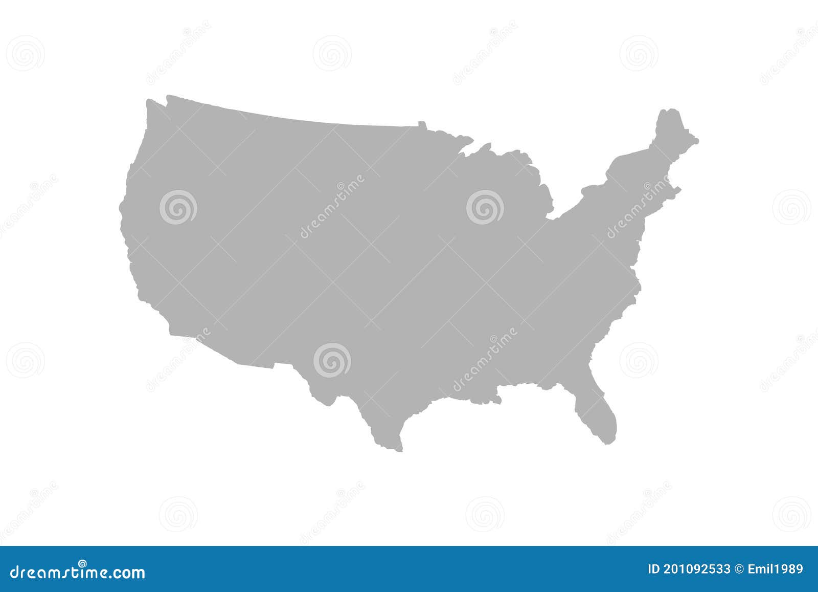 United States Map on White Background Stock Illustration - Illustration ...