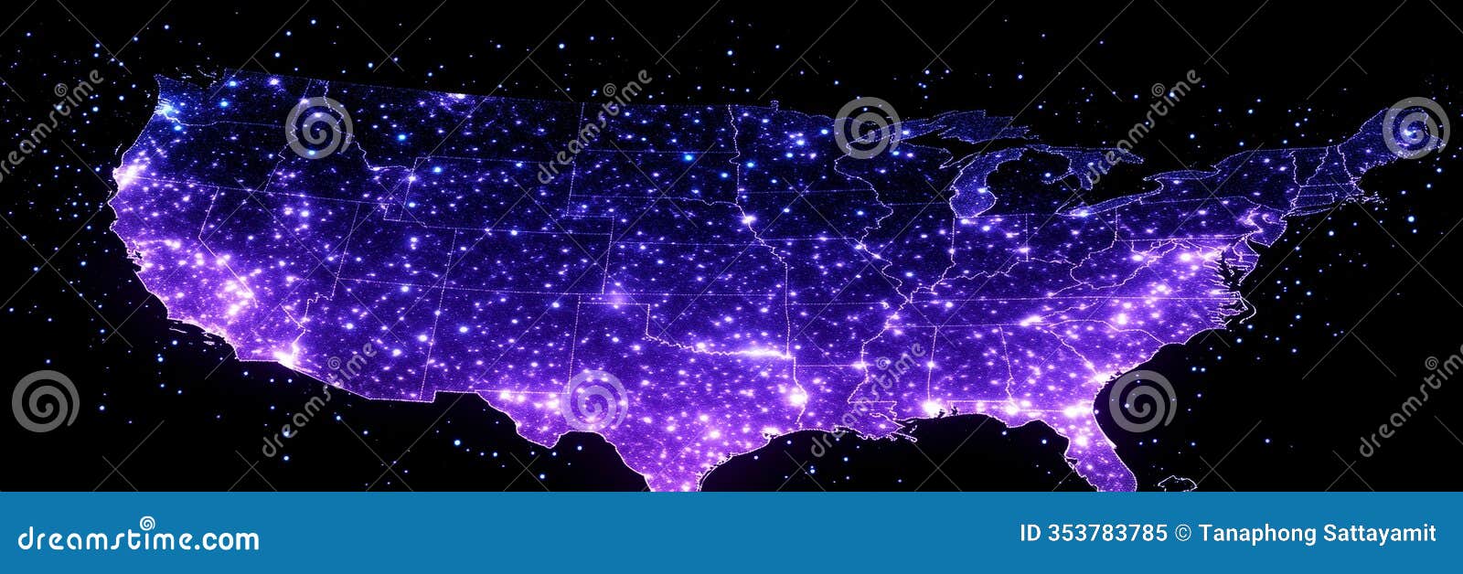 United States Network Map Nationwide Connectivity Digital ...