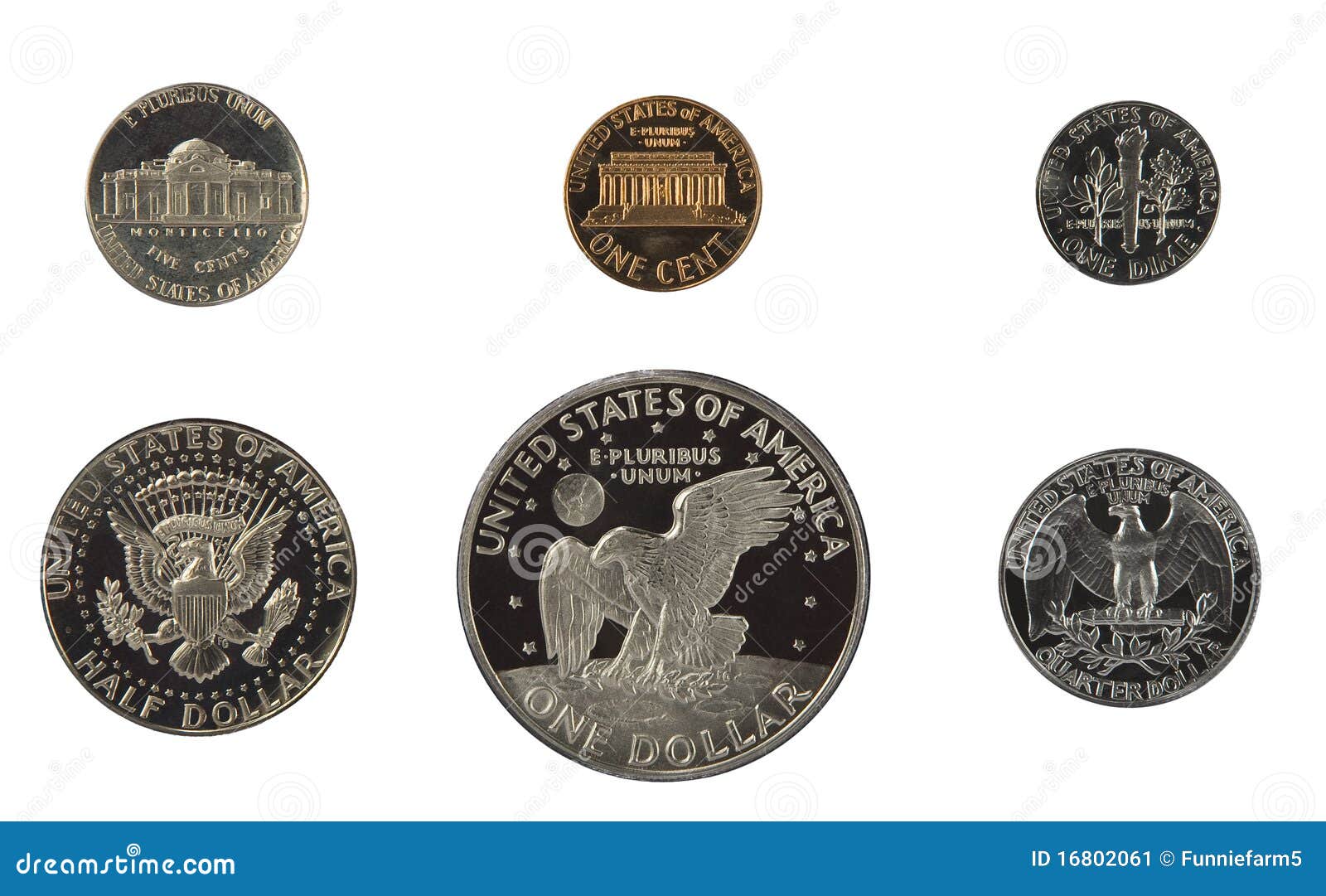 United States Proof Coins Isolated Stock Image - Image of nickel, money ...