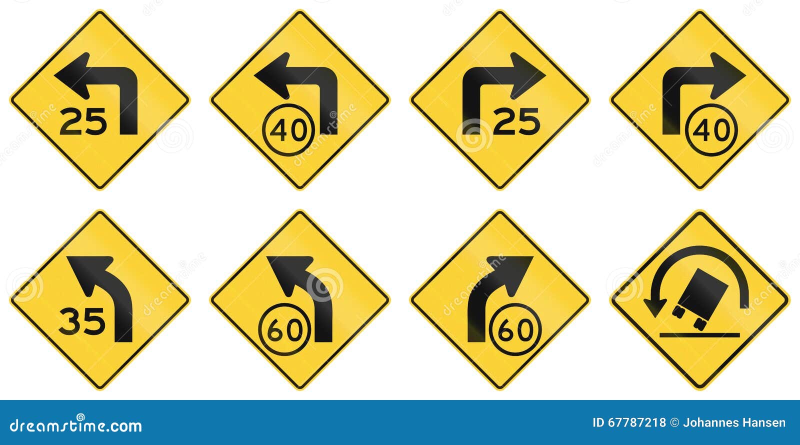 United States Warning MUTCD Road Signs Stock Illustration ...