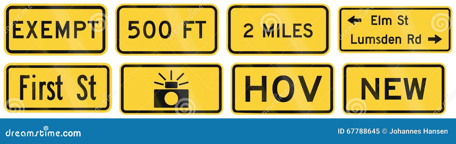 United States Warning MUTCD Road Signs Stock Illustration ...