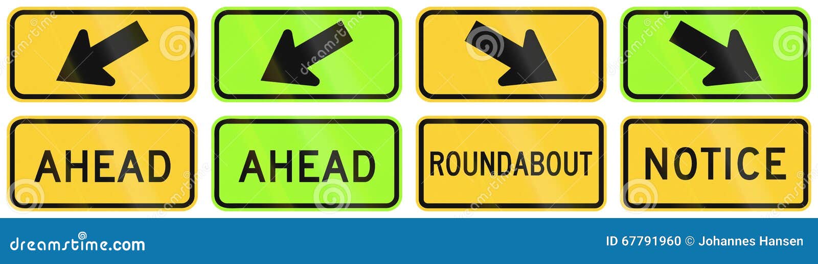 United States Warning MUTCD Road Signs Stock Illustration ...