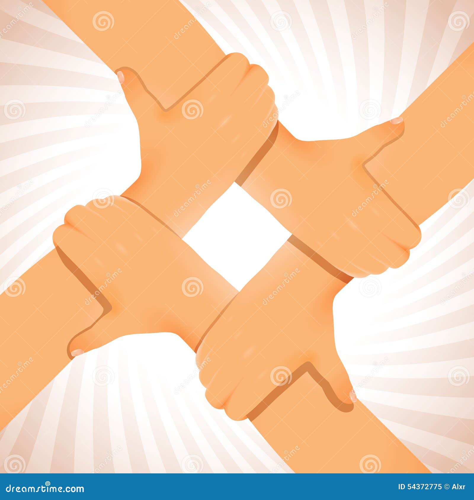United Team Hands Cooperation Figure Stock Vector - Illustration of ...