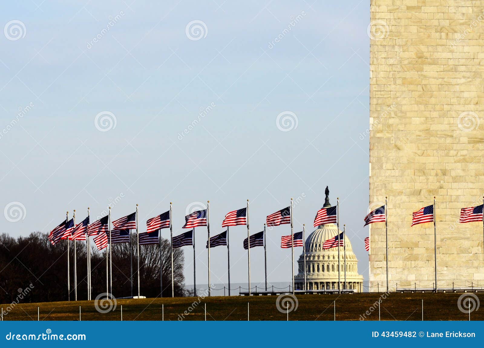 Unites States Capitol Building with Washington Monument Stock Photo ...
