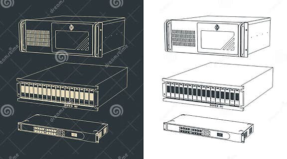 Units for Server Racks and Supercomputers Stock Vector - Illustration ...