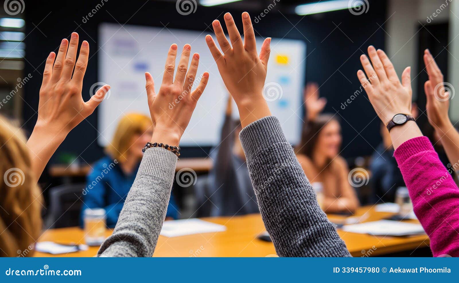 Show of Consensus, Raising Hands To Signal Agreement and Understanding ...