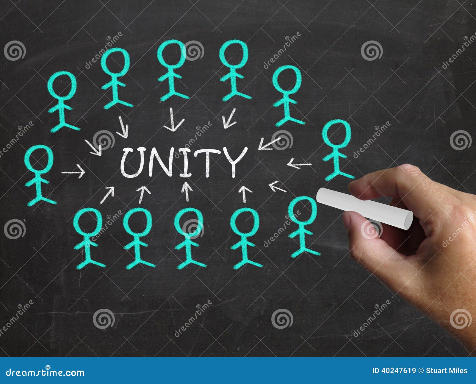 Collaborate Blackboard Shows Working Together Stock Photography ...