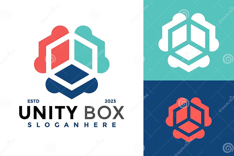 Unity Box Logo Design Vector Symbol Icon Illustration Stock Vector ...