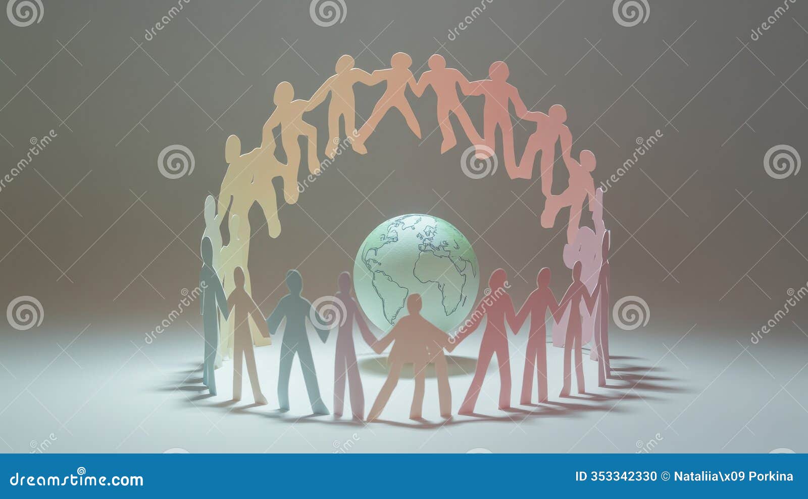 Unity and Collaboration Around the World Concept with Paper Cutouts and ...