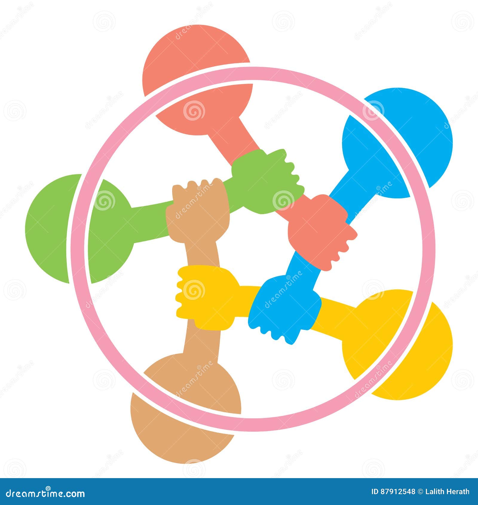 Unity - Colourful Hands Together Stock Illustration - Illustration of ...