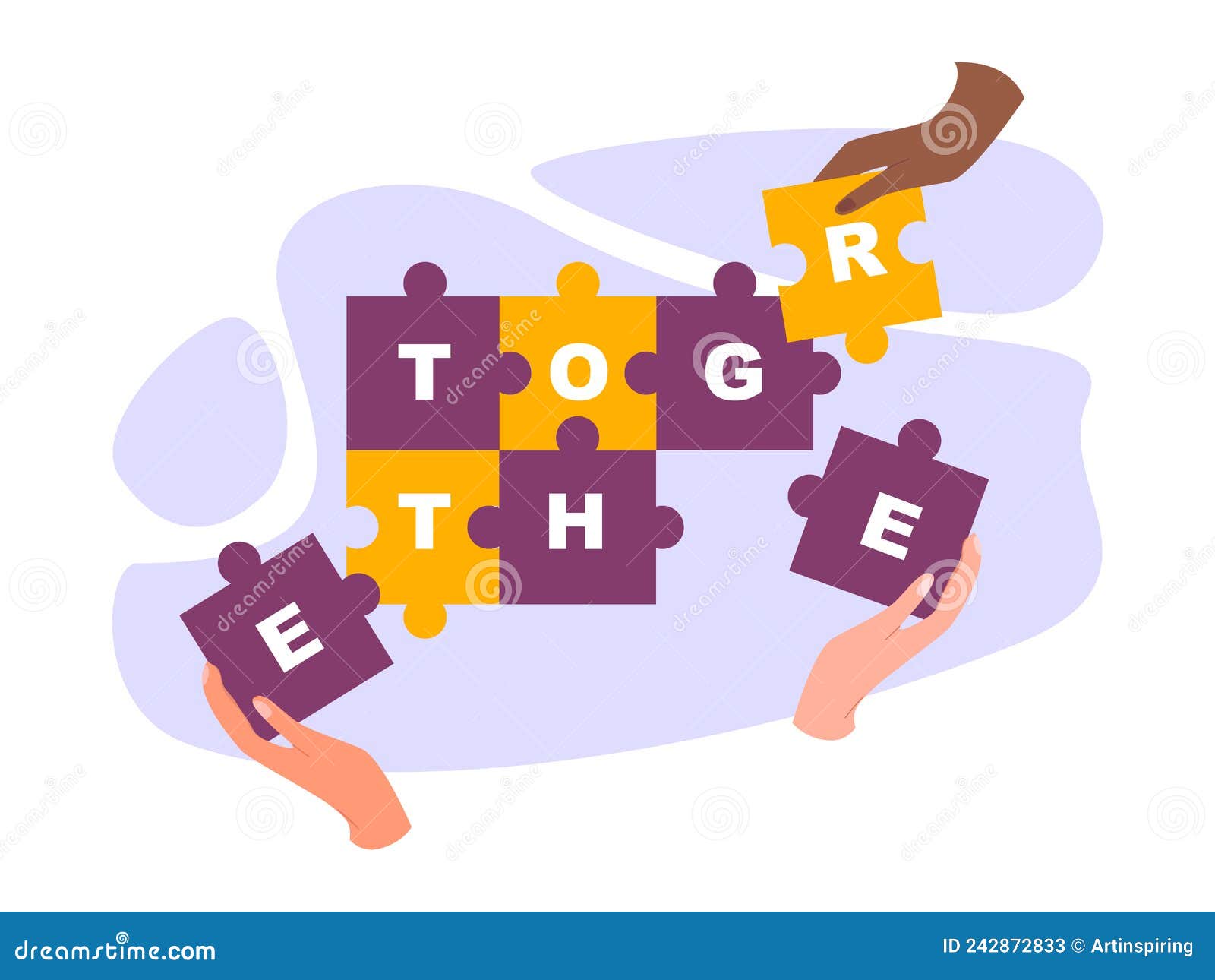 Unity Concept. Different People Unite Together. Join Hands And Pieces ...