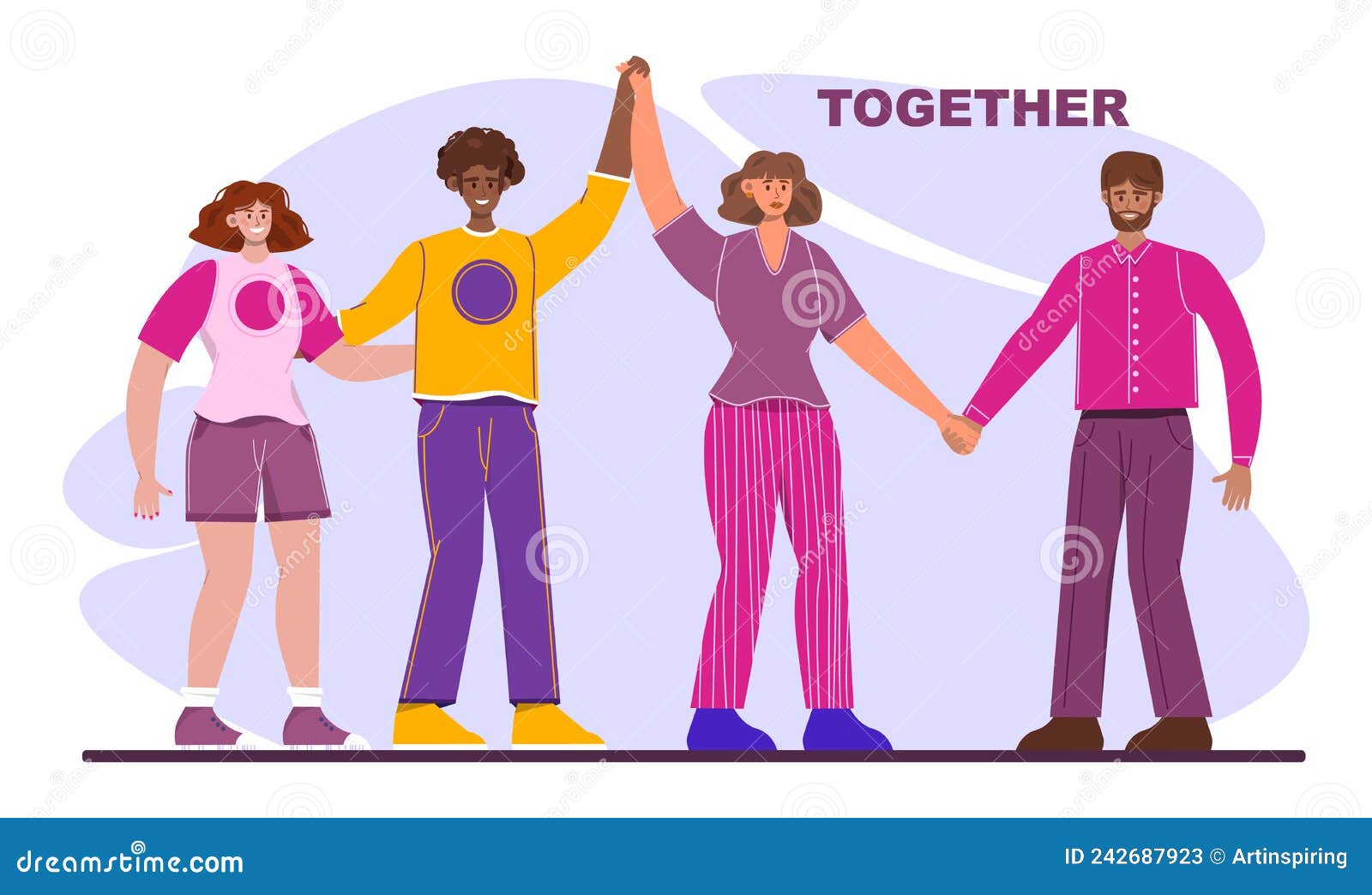 Unity Concept. Different People Unite Together. Join Hands and Pieces ...