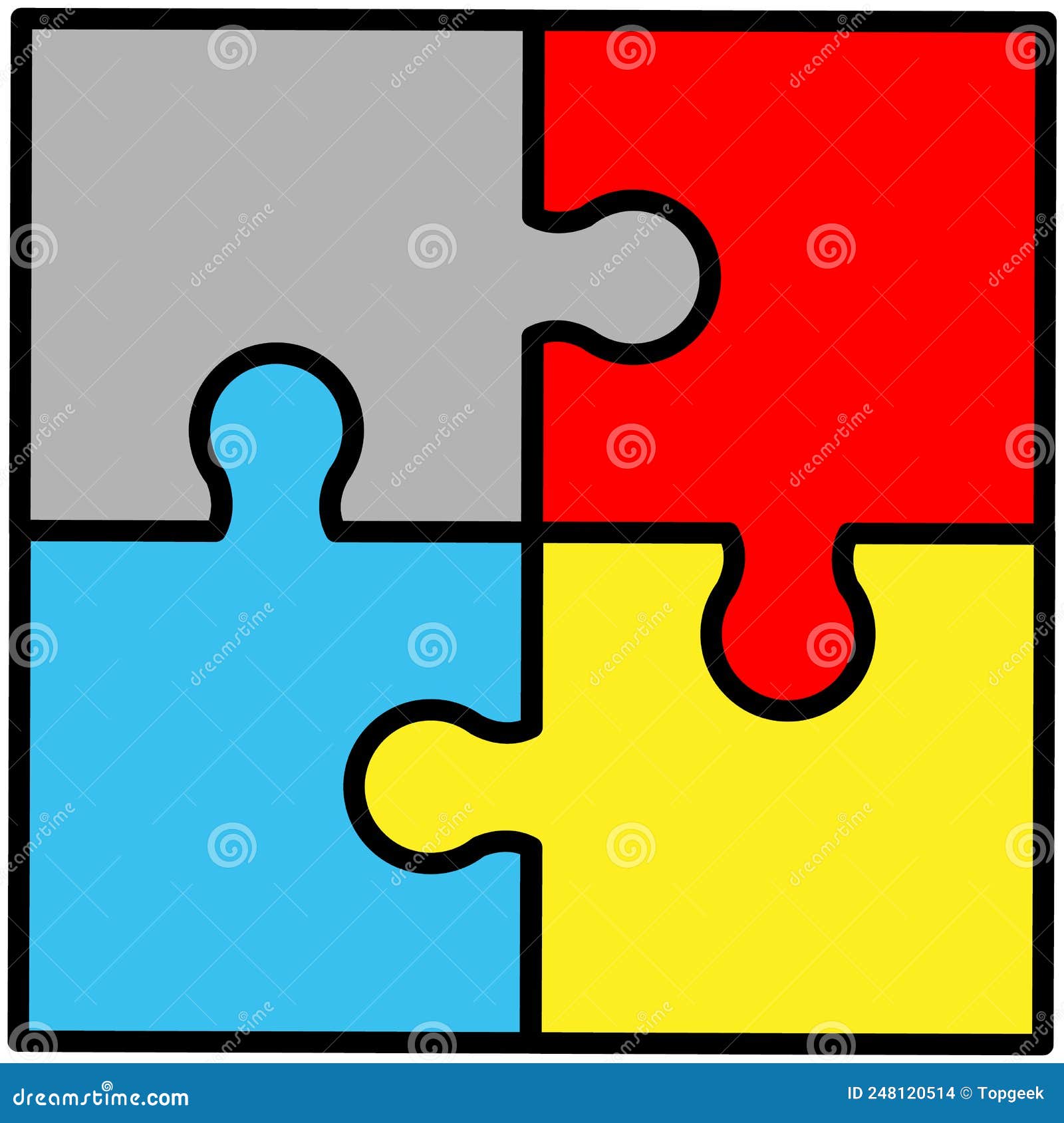 Unity Concept. Puzzle Pieces Connected Together Isolated Vector ...