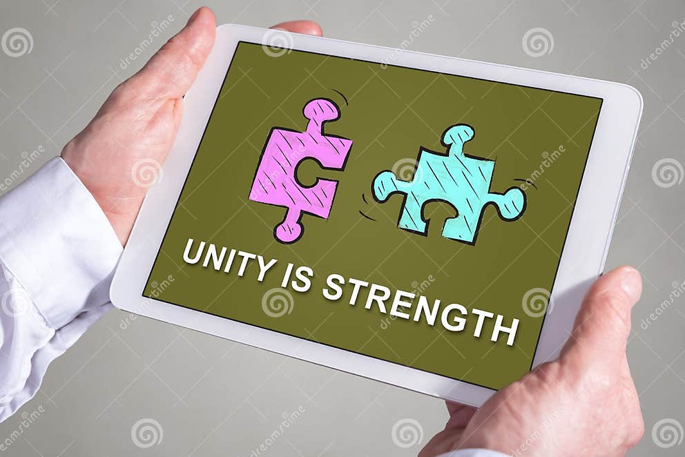 Unity concept on a tablet stock photo. Image of partnership - 138451000