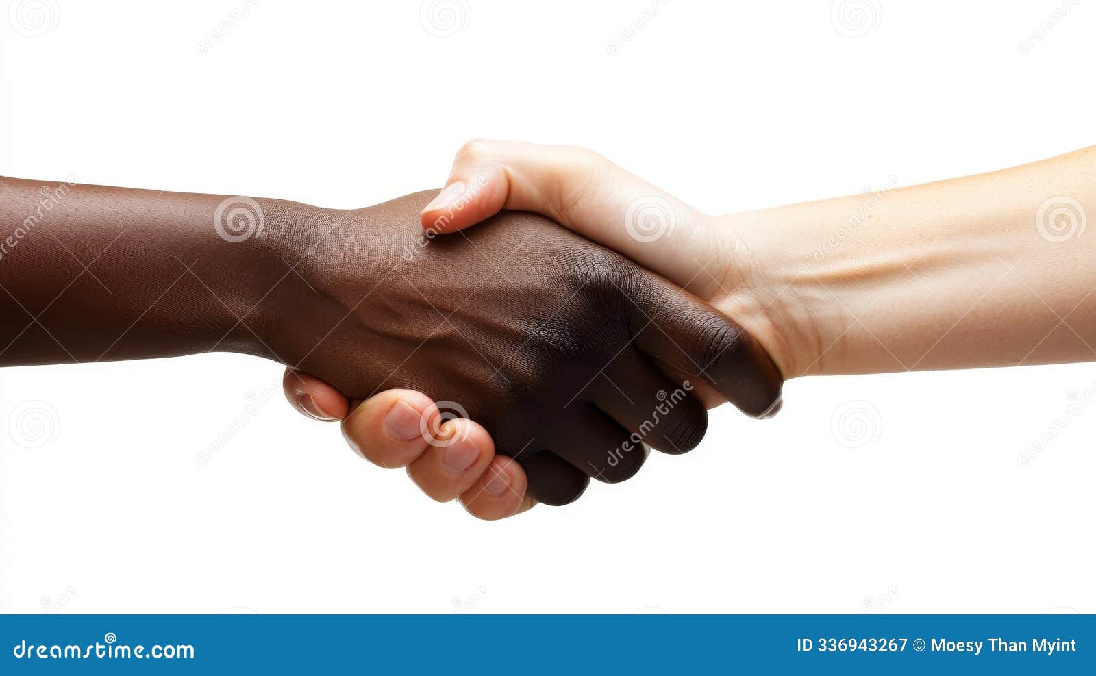 Unity in Contrast: Black and White Hands Shaking Stock Illustration ...