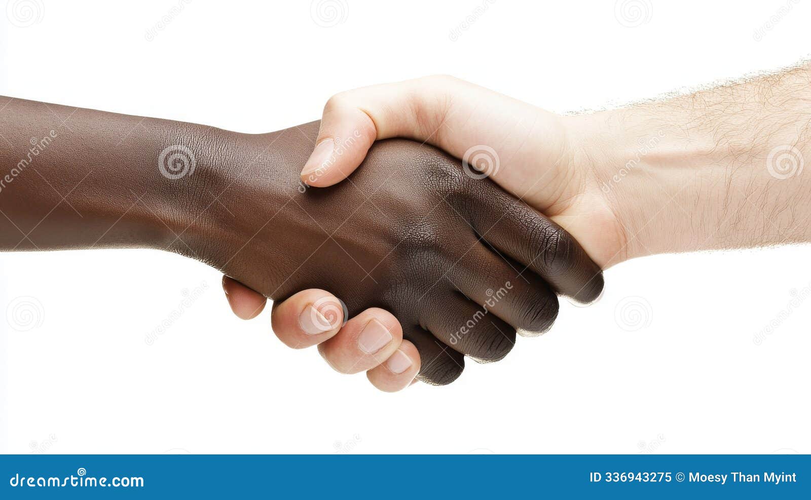 Unity in Contrast: Black and White Hands Shaking Stock Illustration ...