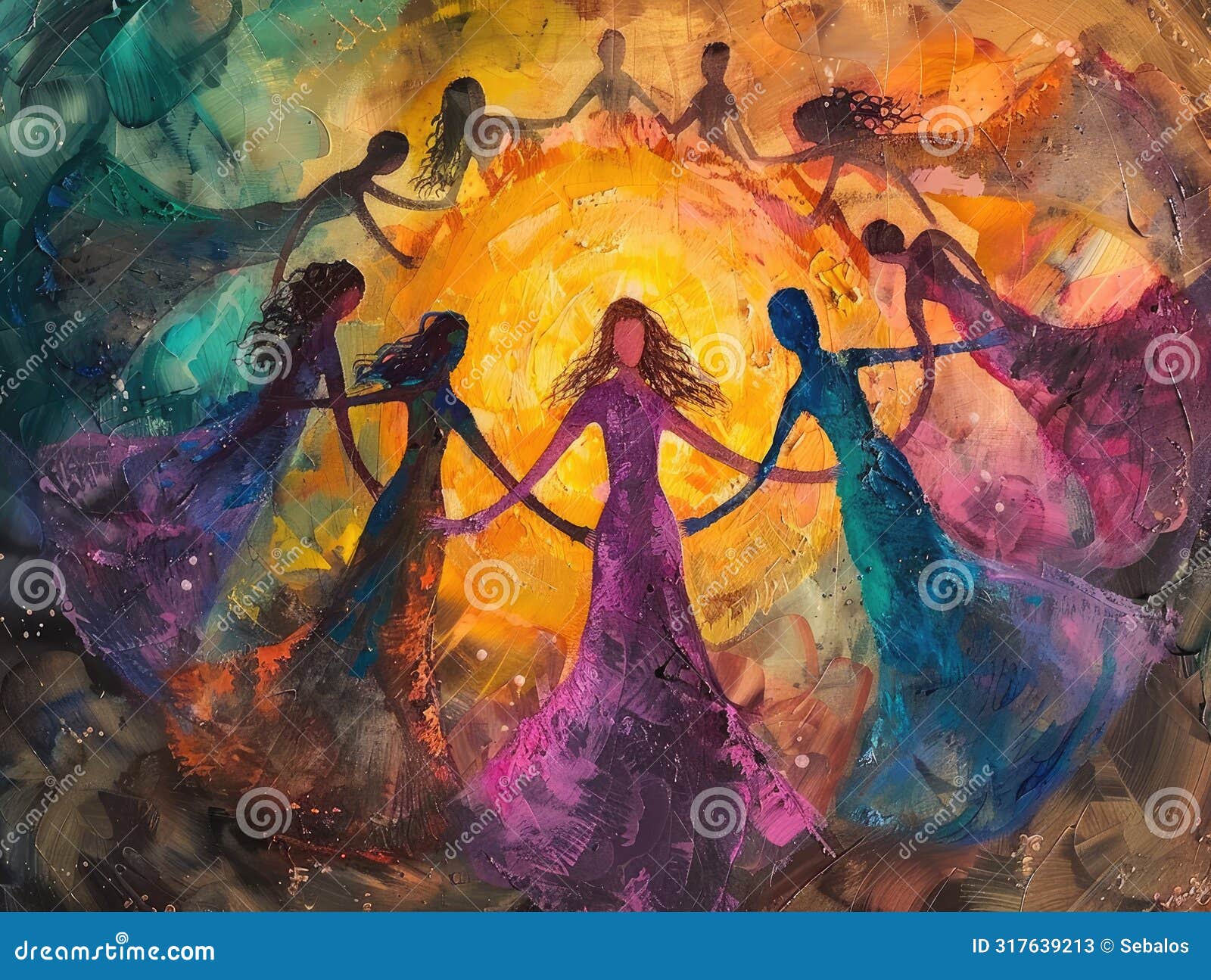 Unity in Diversity, a Dance of Colors and Silhouettes Stock ...