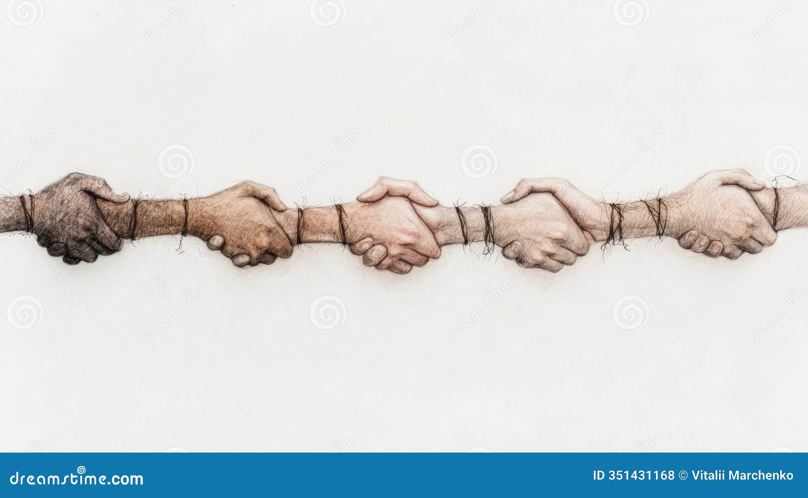 Unity and Diversity: Handshake of Different Skin Tones Reflecting ...