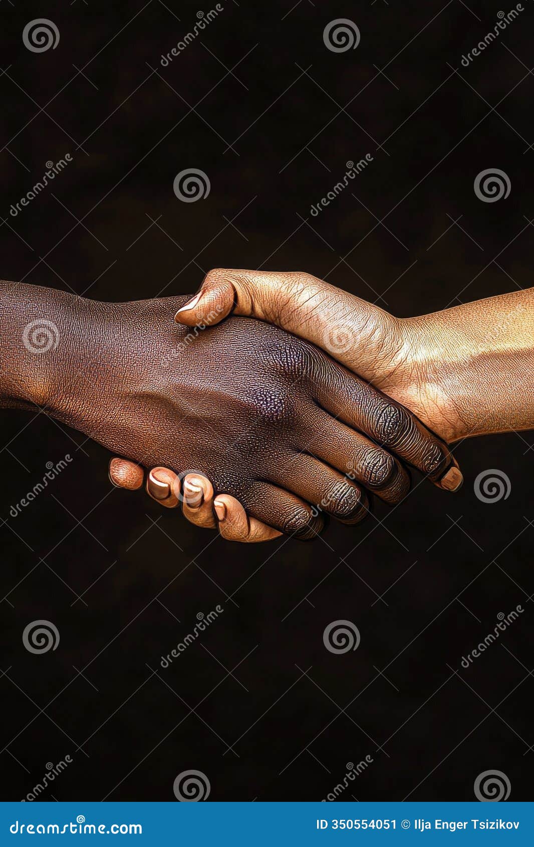 Unity in Diversity, Highlighting Texture of Two Hands Shaking ...