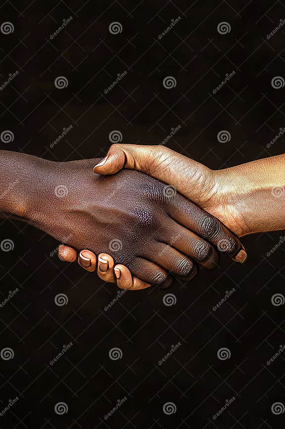 Unity in Diversity, Highlighting Texture of Two Hands Shaking ...