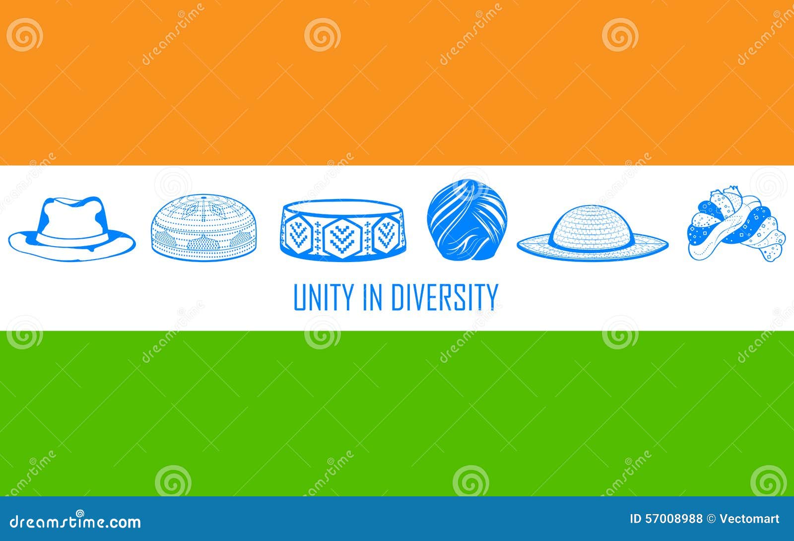 Unity In Diversity Of India Stock Vector - Image: 57008988