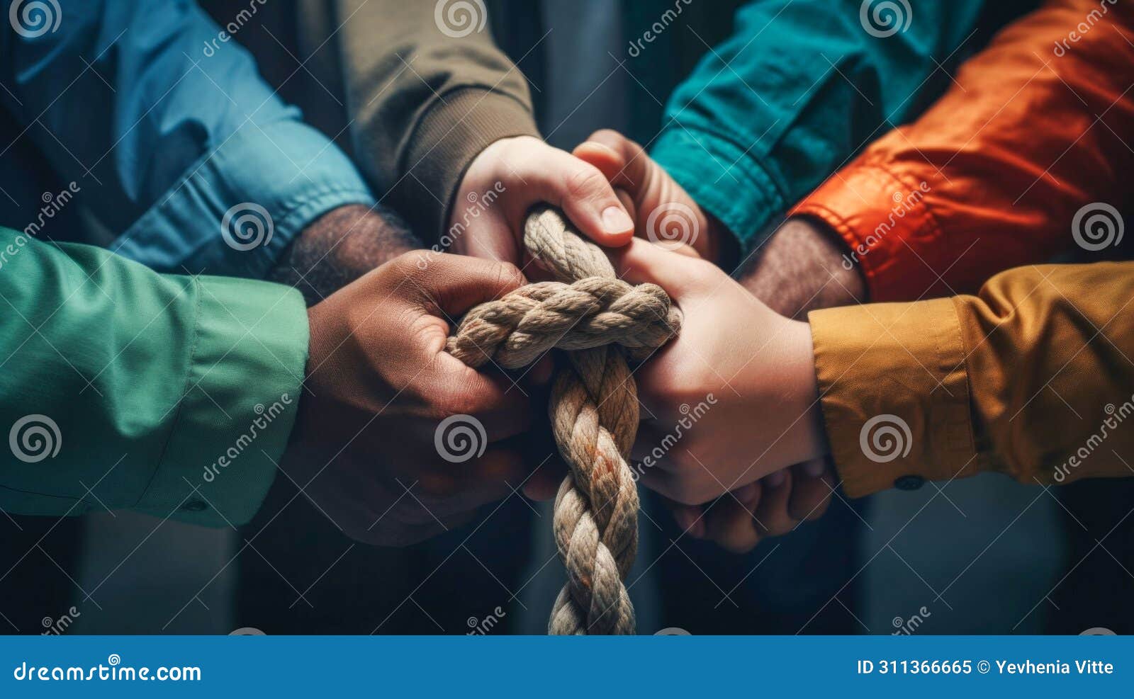 Unity In Diversity Teamwork And Strength Connection Generative Ai Stock Illustration