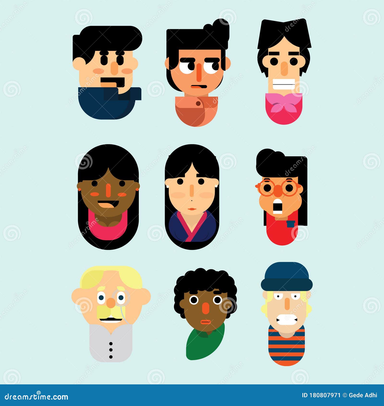 Bundle of Human Character with Flat Concept Stock Vector - Illustration ...
