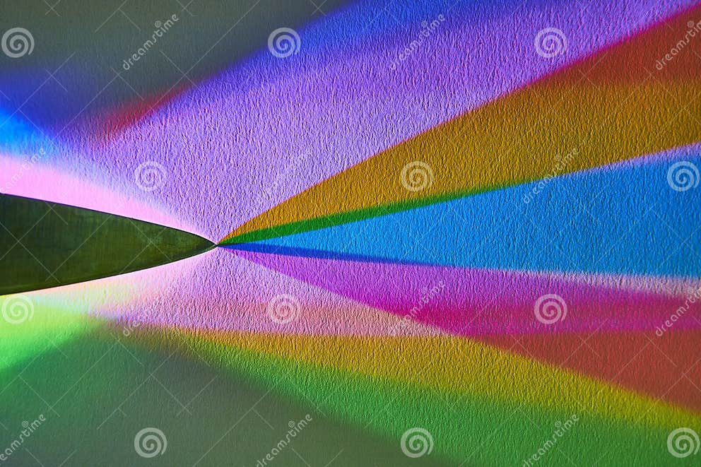 Rainbow Spectrum and Shadow Play on Textured Surface Stock Photo ...