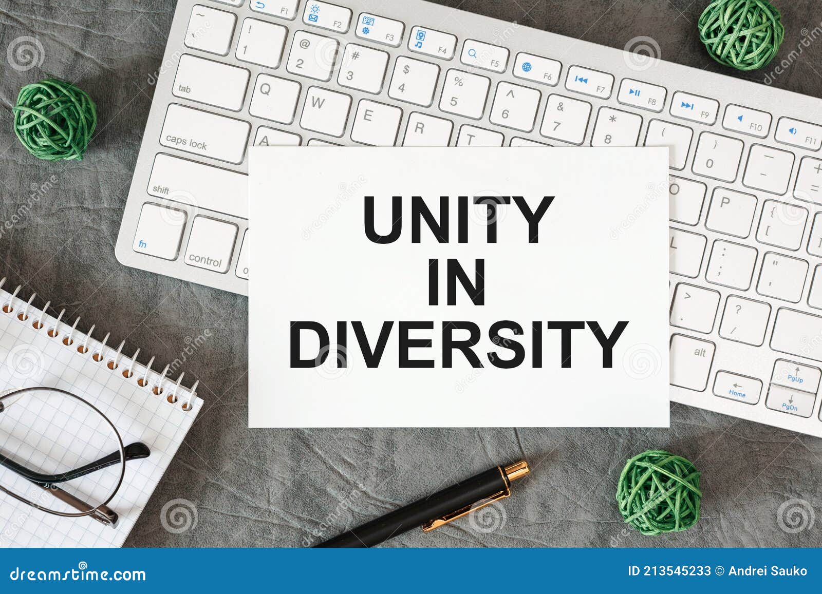 Unity in Diversity is Written in a Document on the Office Desk Stock ...