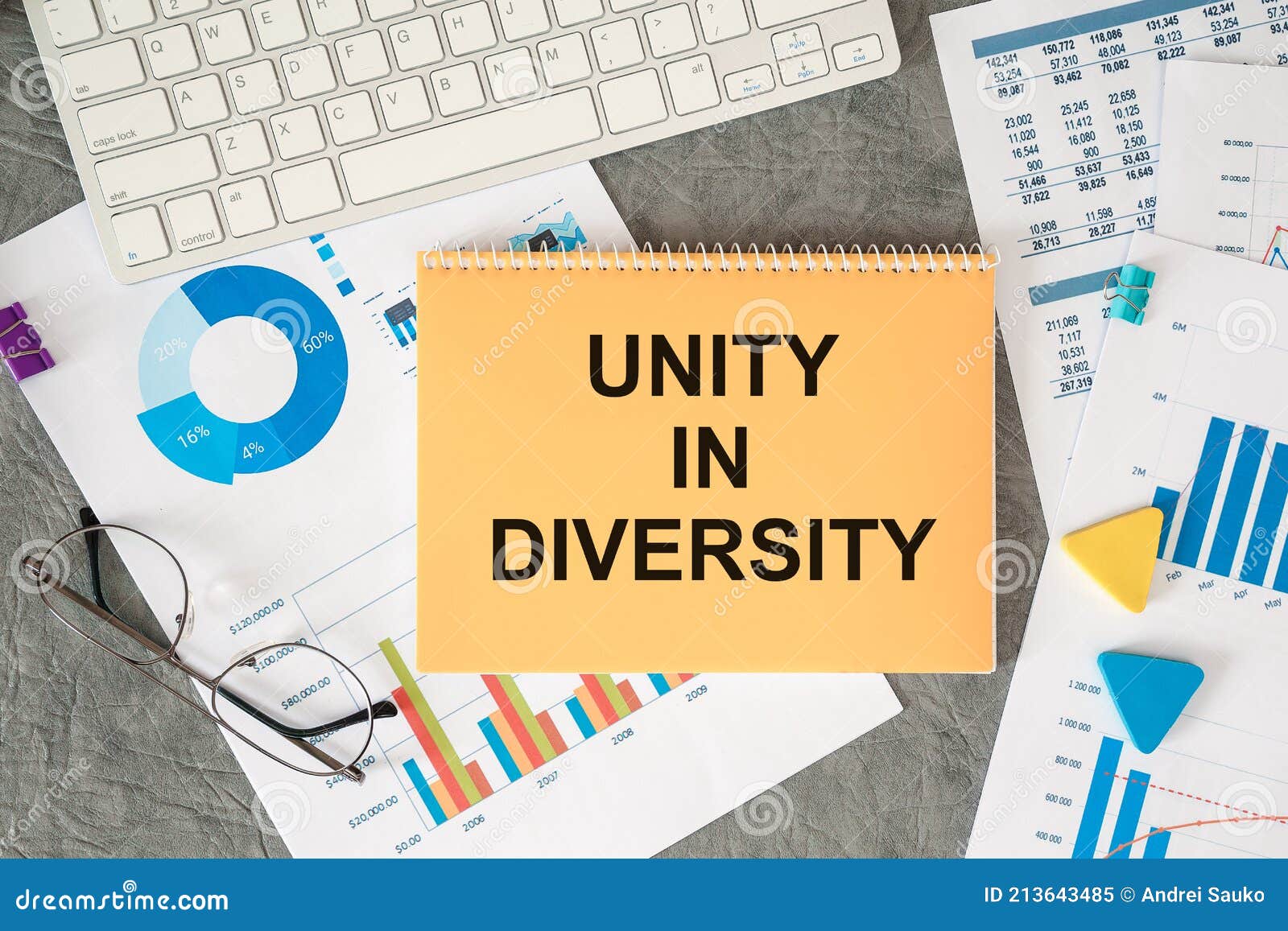 Unity in Diversity is Written in a Document on the Office Desk Stock ...