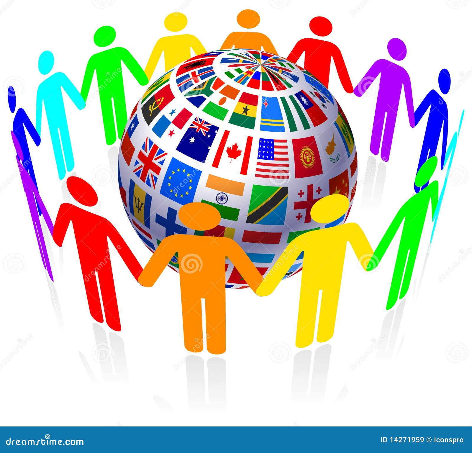 Unity and Flags Globe stock illustration. Illustration of flag - 14271959