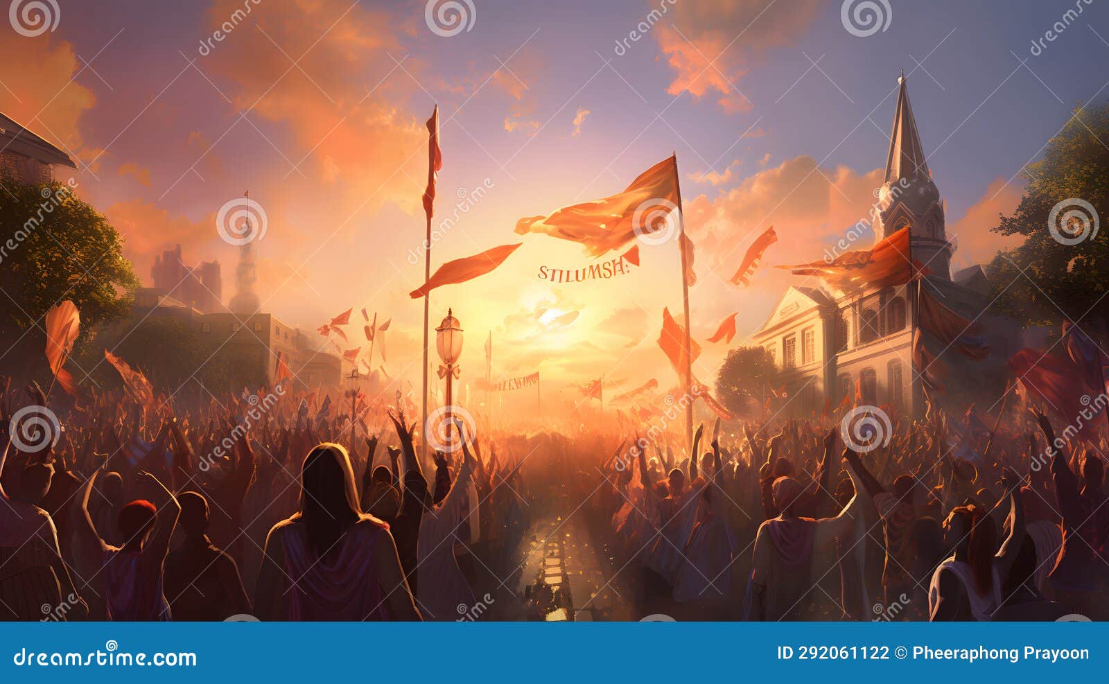 Unity in Freedom and Hope, Generative AI, AI Generated Stock ...