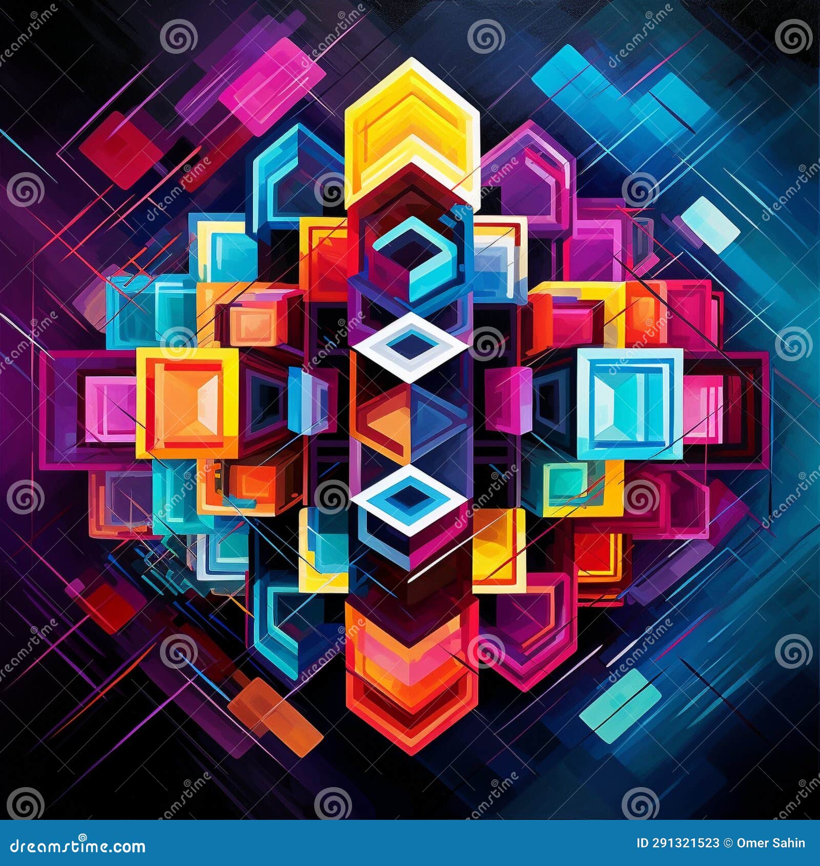 The Unity Grid: a Network of Interconnected Squares Stock Image - Image ...
