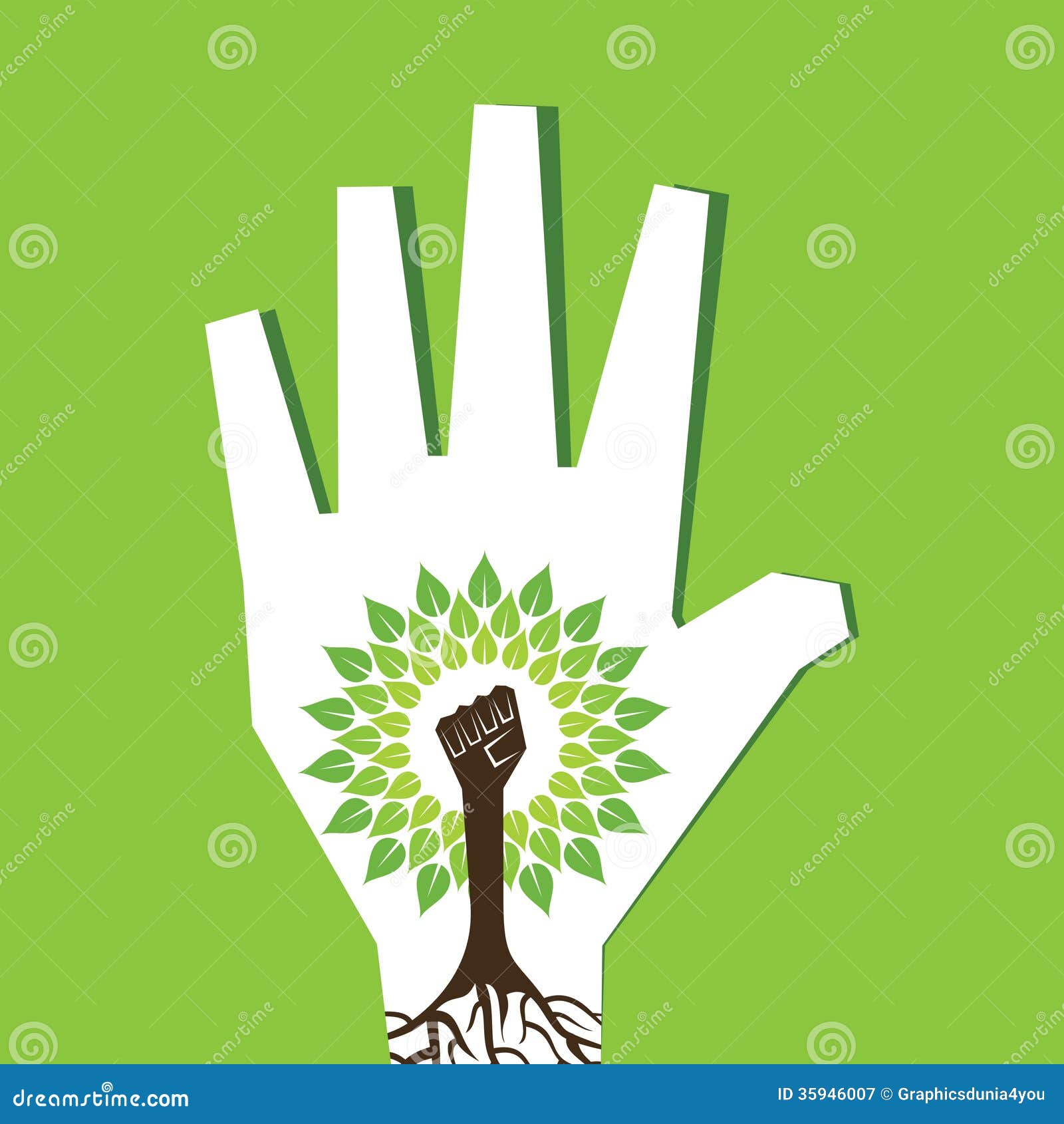 Unity Hand Make Tree Inside the Tree Stock Vector - Illustration of ...