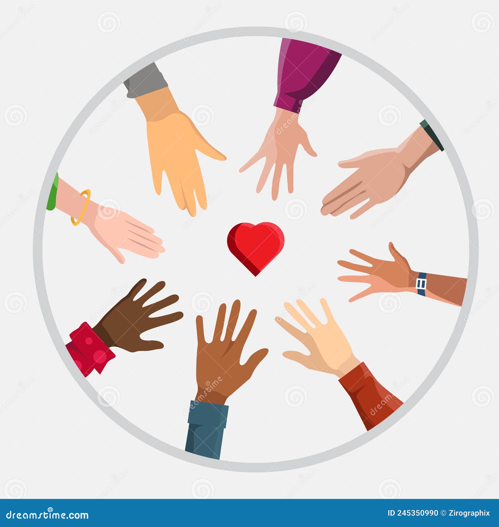 Unity Hands Gestures Vector Art Illustration Stock Vector ...