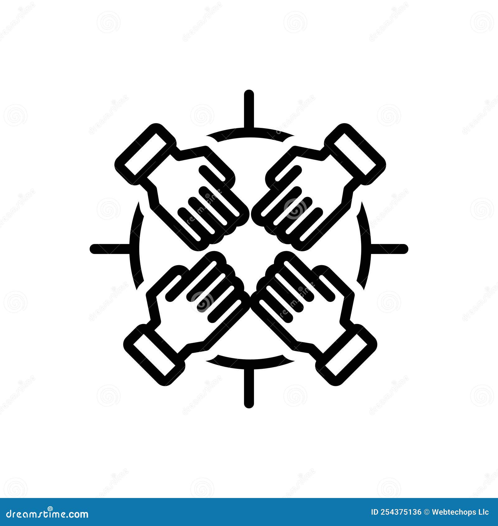 Black Line Icon for Unity, Oneness and Solidarity Stock Illustration ...