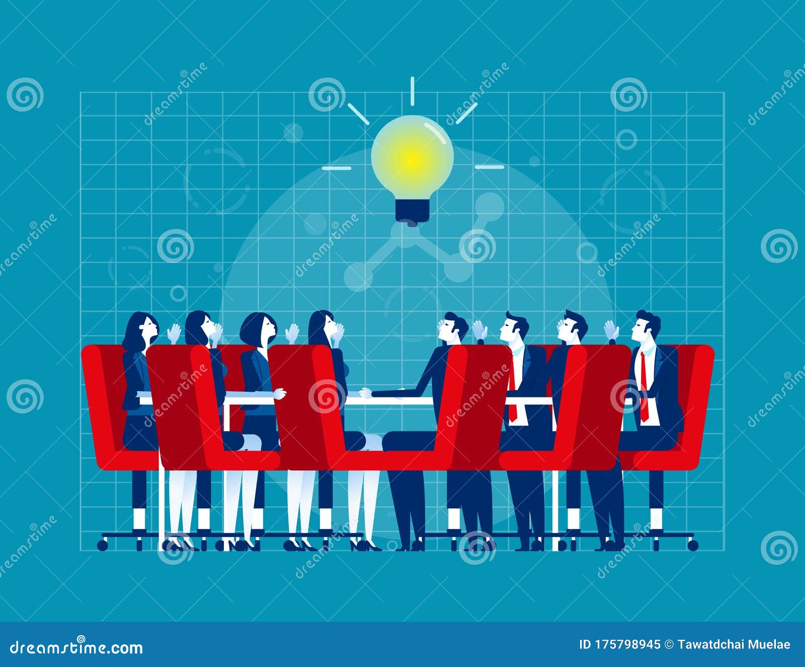 Unity of Ideas in the Meeting. Concept Business Meeting Vector ...