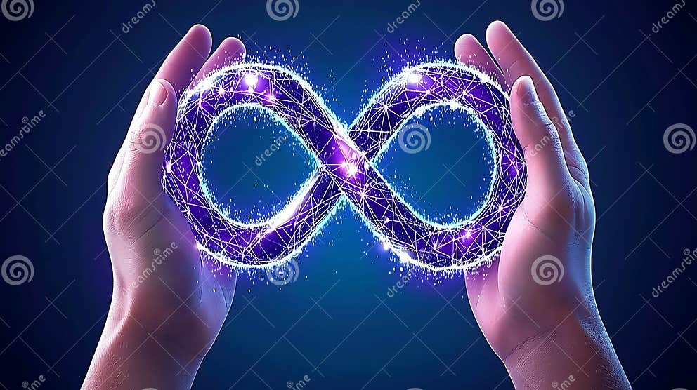 Unity in Infinity: Interconnected Hands Symbolizing Harmony Stock ...