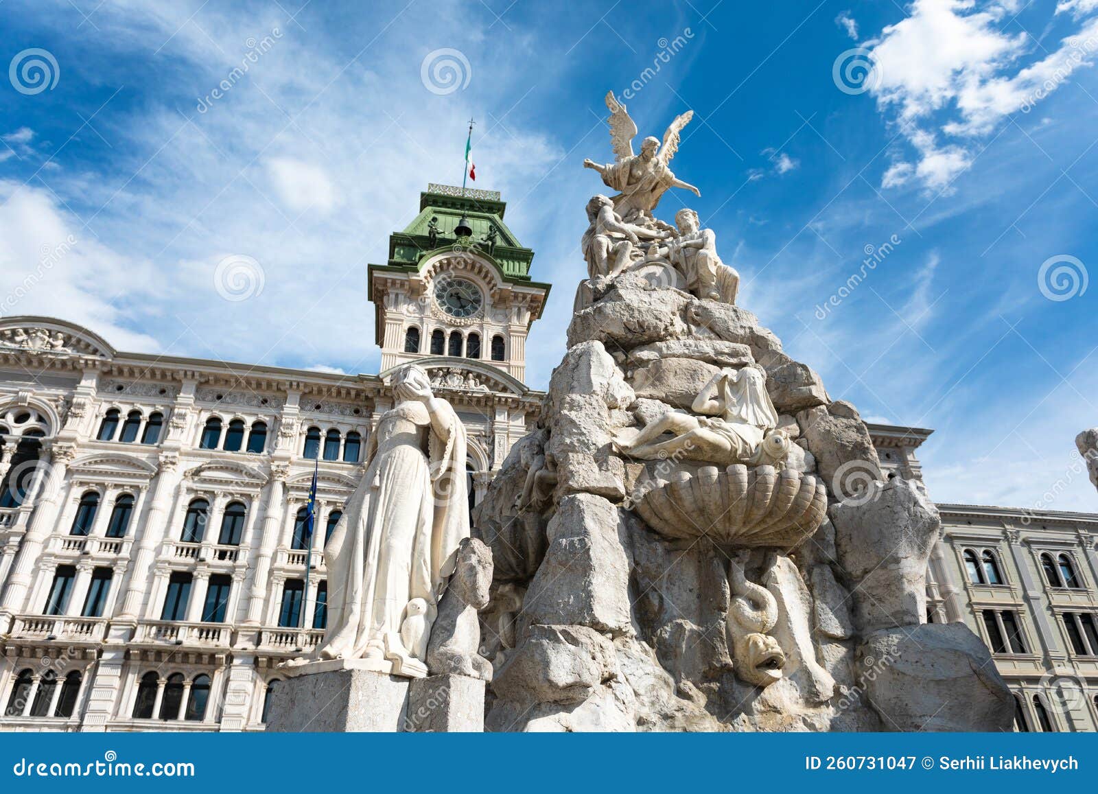Unity of Italy Square in Trieste, Italy Stock Image - Image of unita ...