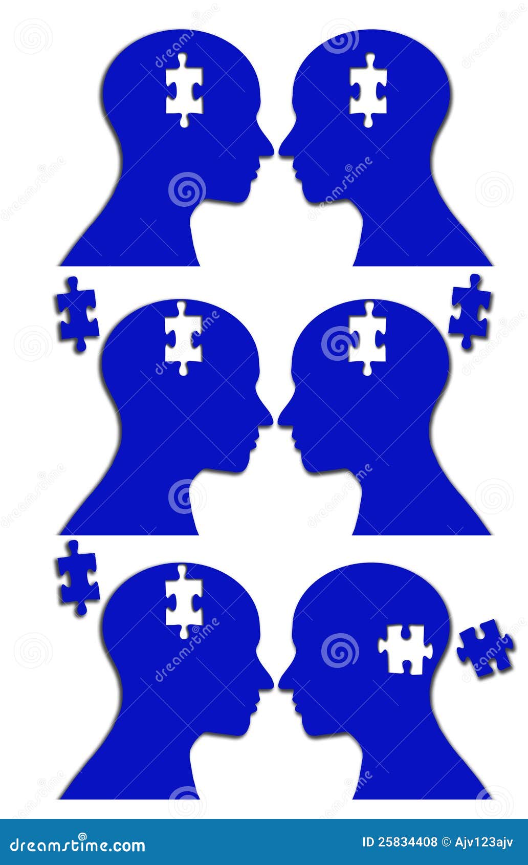 Unity jigsaw puzzle brain stock illustration. Illustration of thought ...
